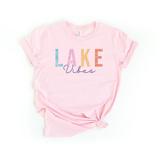 Lake Vibes Cursive Short Sleeve Graphic Tee