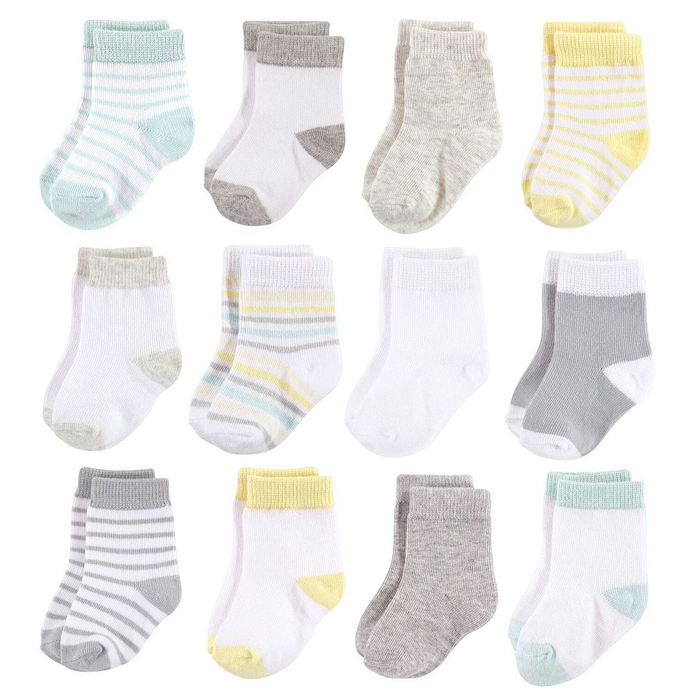 Hudson Baby Infant Unisex Cotton Rich Newborn and Terry Socks, Neutral ...