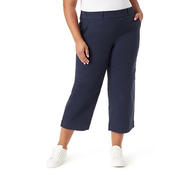 Plus Size Gloria Vanderbilt Shape Effect Pull On Wide Leg Crop Pants