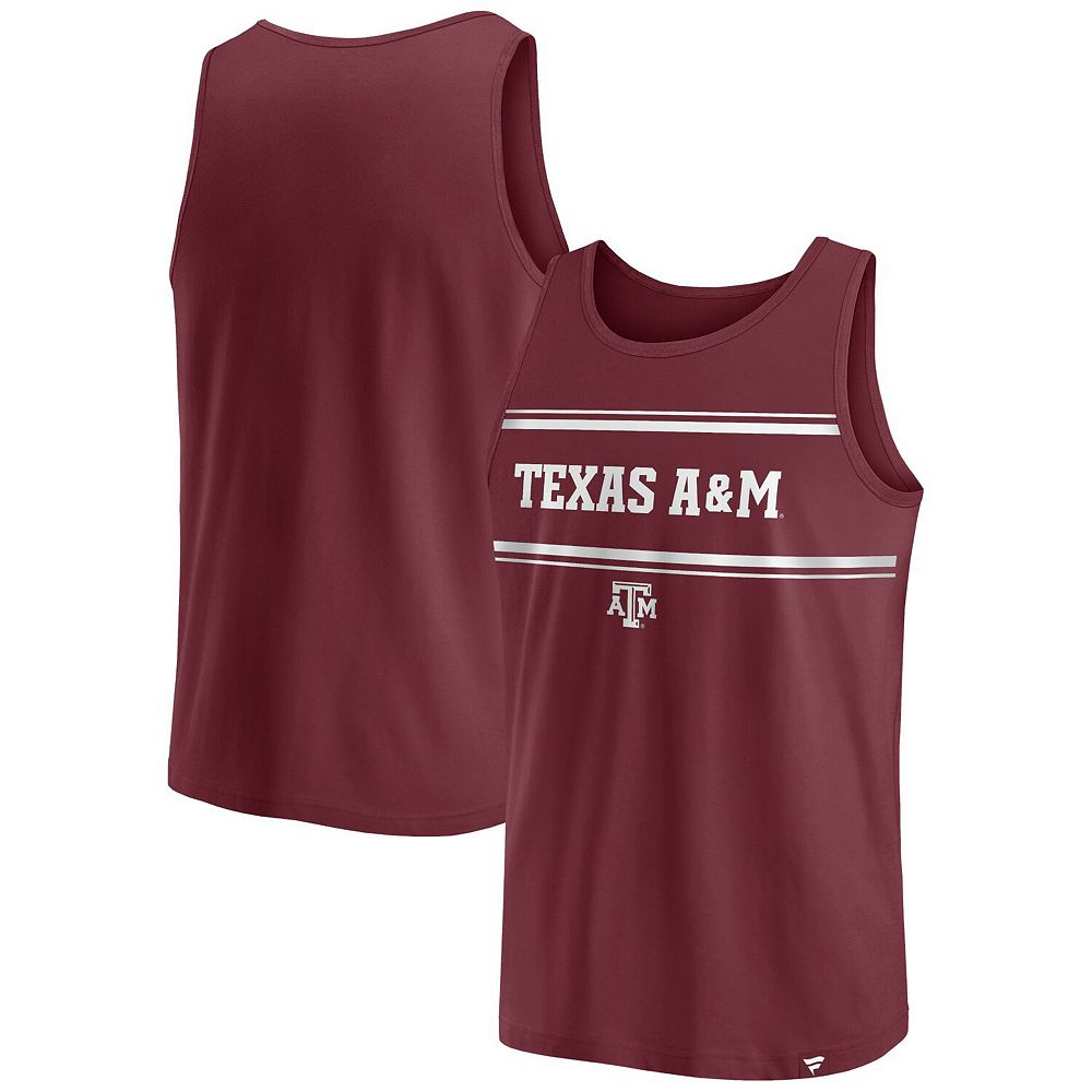 Men's Fanatics Branded Maroon Texas A&M Aggies Stripe Block Tank Top