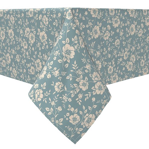 Square Tablecloth, 100% Cotton, 60x60", Garden Floral Décor