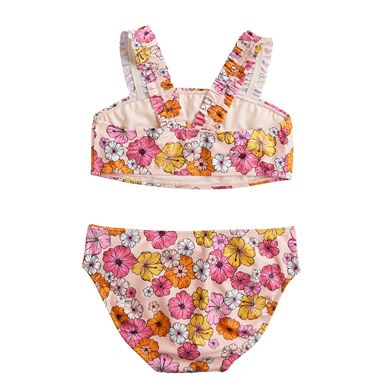 Girls 4-16 Breaking Waves 2-Piece Bandeau & Bottom Swim Set