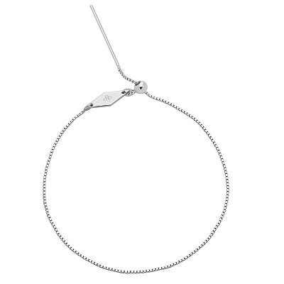 PRIMROSE Sterling Silver Adjustable Box Chain Sliding Bracelet