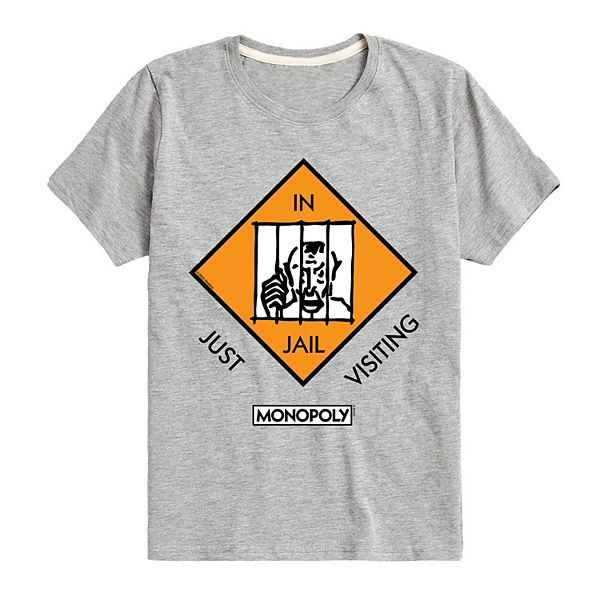 Boys 8-20 Monopoly In Jail Just Visiting Graphic Tee