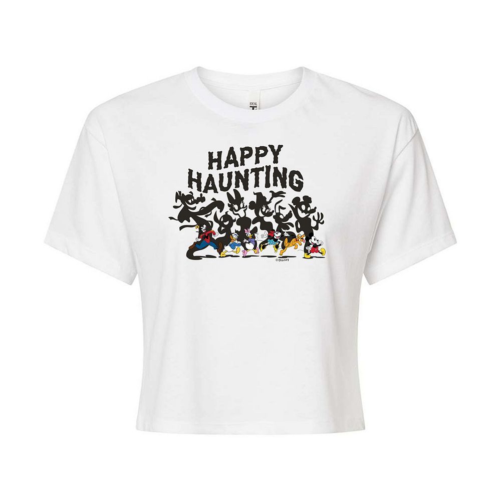 Disney's Mickey Mouse & Friends Juniors' Happy Haunting Cropped Tee