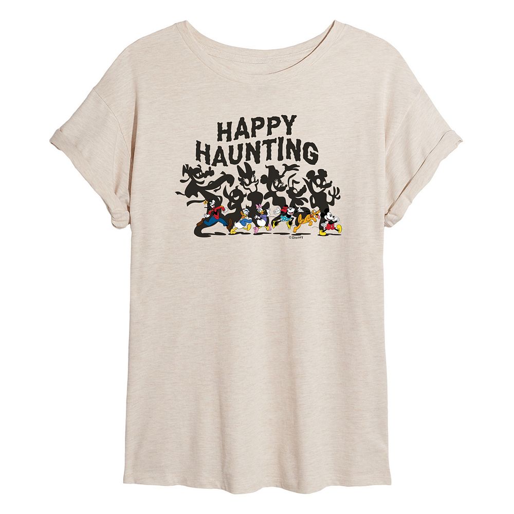 Disney's Mickey Mouse & Friends Juniors' Happy Haunting Oversized Tee