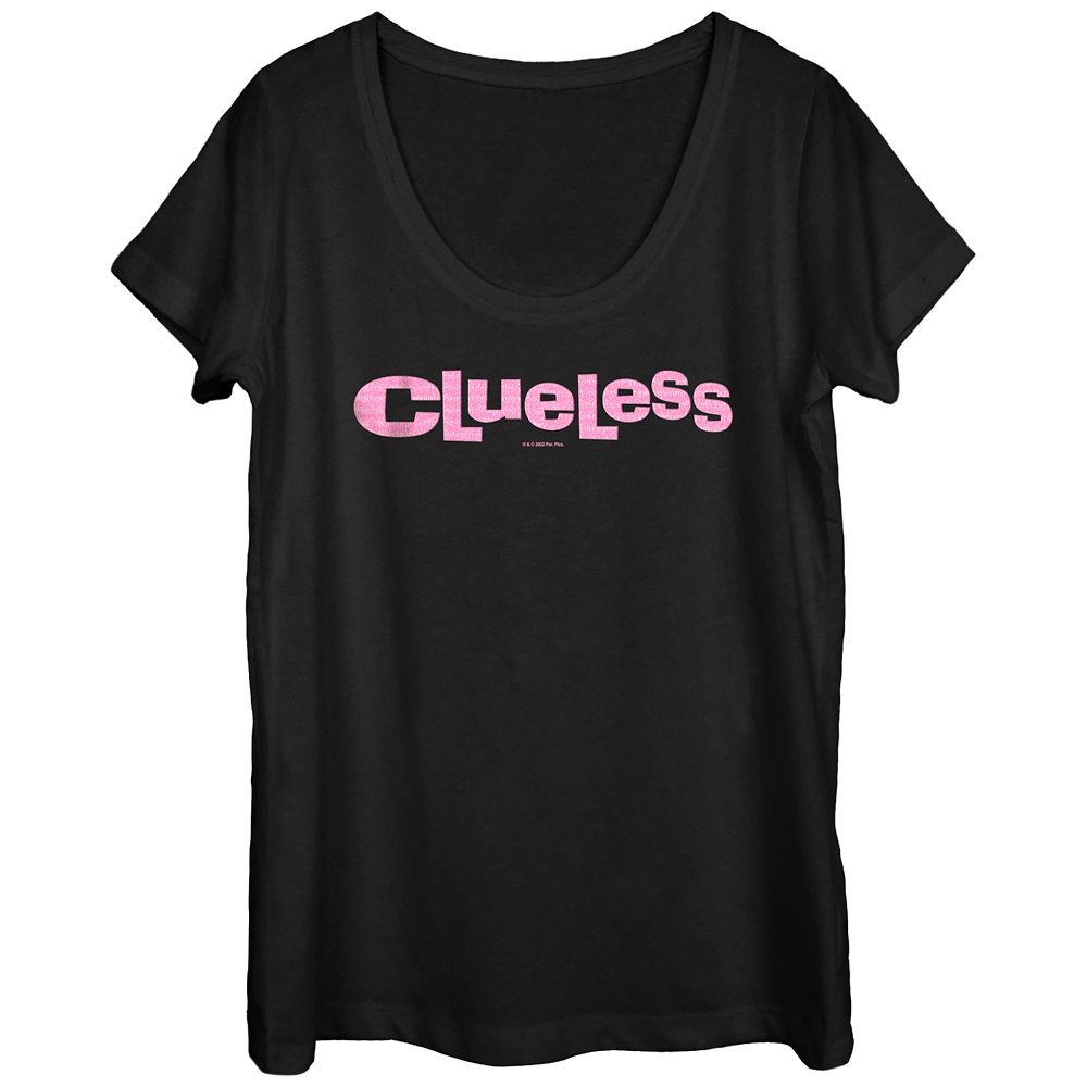 Juniors' Clueless Pink Logo Scoop Neck Graphic Tee