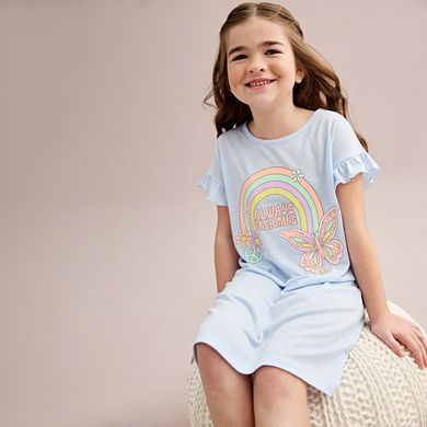 Girls 4-12 Cuddl Duds® 2-pack Short Sleeve Nightgown Set