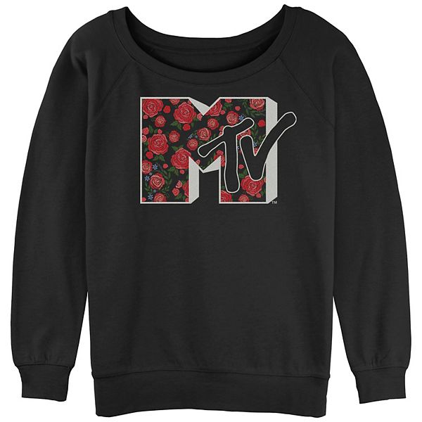 Juniors' MTV Small Roses Logo Long Sleeve Graphic Tee