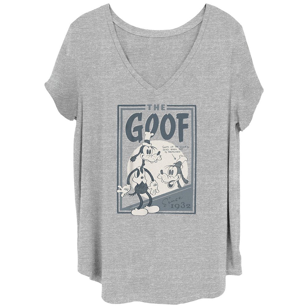 Disney's 100th Anniversary Plus Size Goofy Goof Since 1932 Retro V-Neck Tee