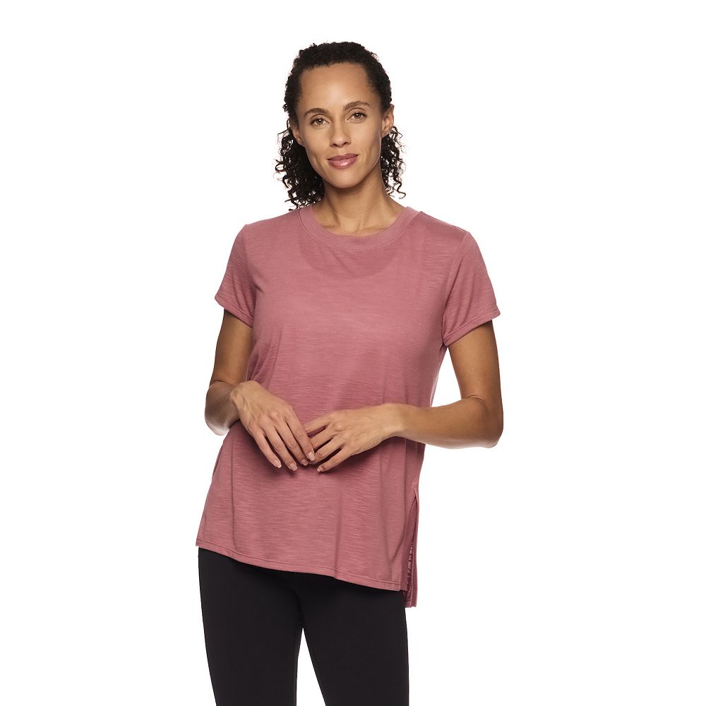 Women's Gaiam Restore Rib Mix Stretch Short Sleeve Tee