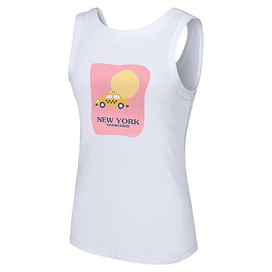 Women's Lusso Style White New York Yankees Lindy Tank Top