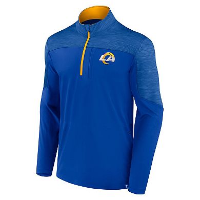 Men's Fanatics Branded Royal Los Angeles Rams Defender Half-Zip Top