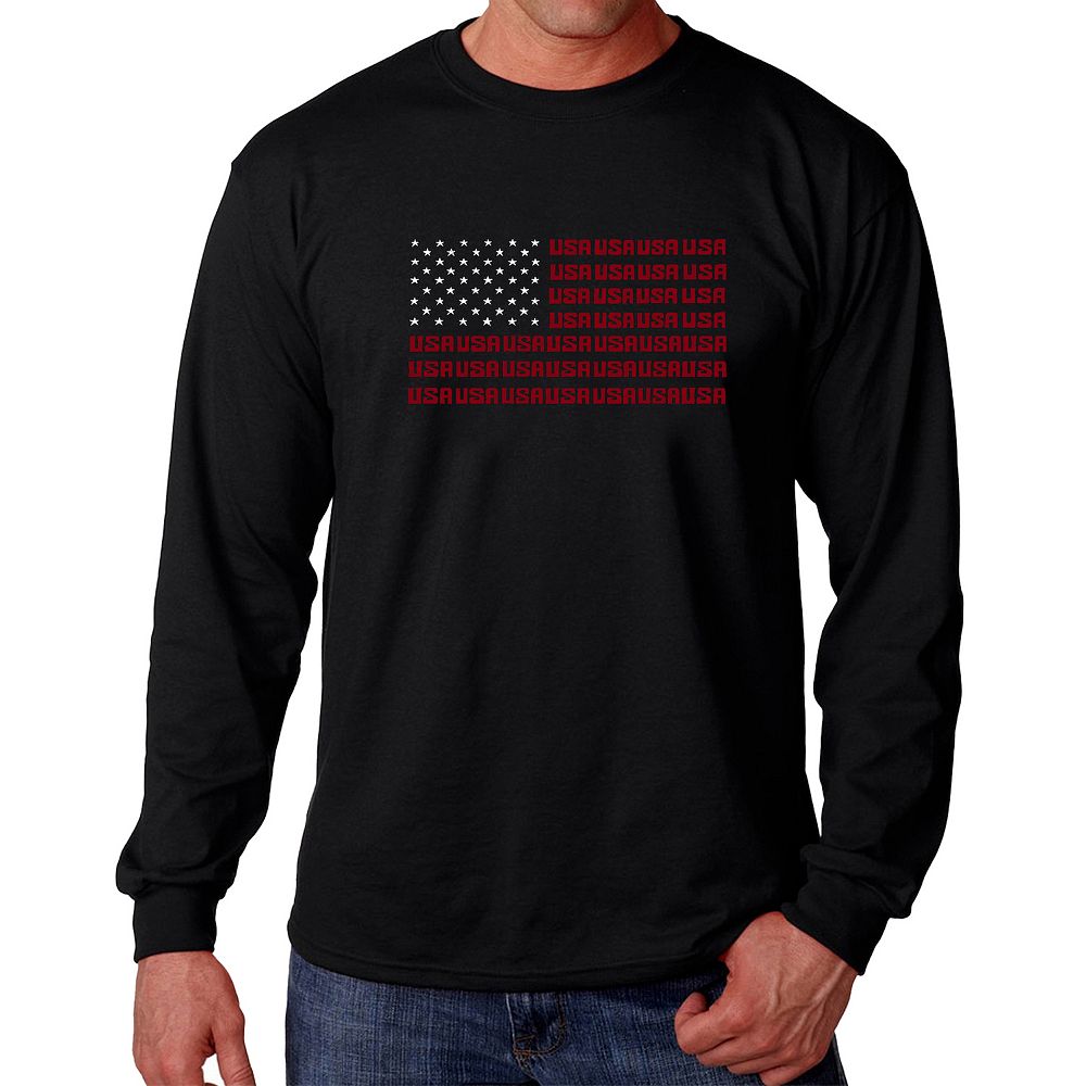 USA Flag - Men's Word Art Long Sleeve T-shirt