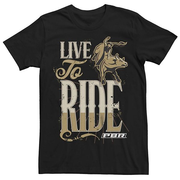 Men's Professional Bull Riders Live to Ride Rodeo Cowboy Graphic Tee