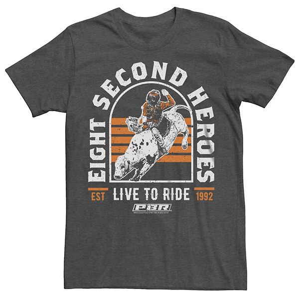 Men's Professional Bull Riders Live to Ride Eight Second Heroes Graphic Tee