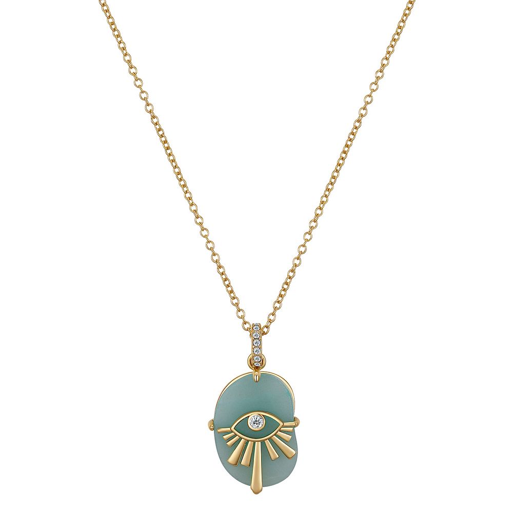 Love This Life® 14k Gold Plated Amazonite & Crystal Evil Eye Protection ...