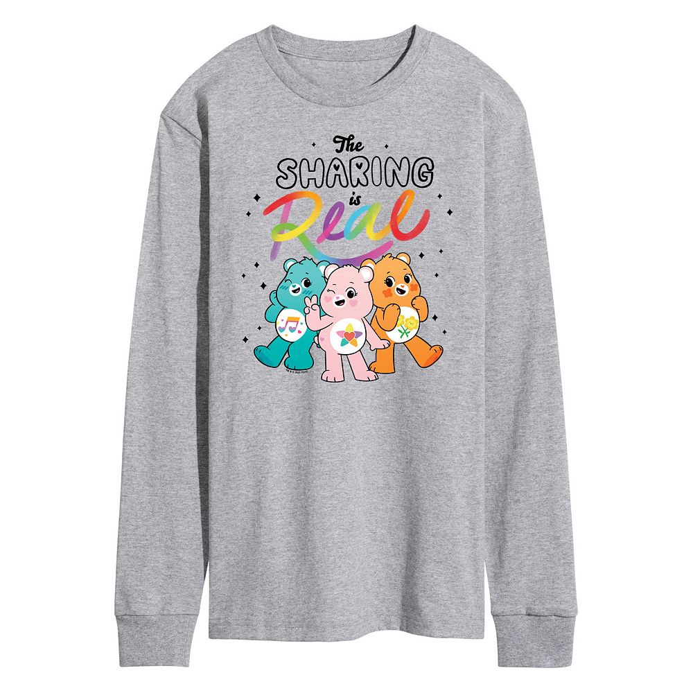Men's Care Bears Unlock The Magic Sharing Is Real Long Sleeve Graphic Tee
