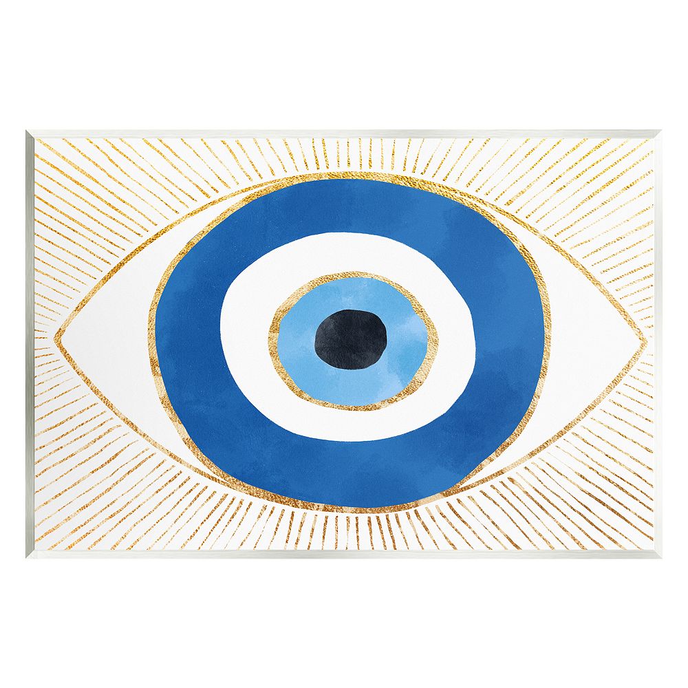 Stupell Home Decor Evil Eye Shape Striped Mati Symbol Canvas Wall Art