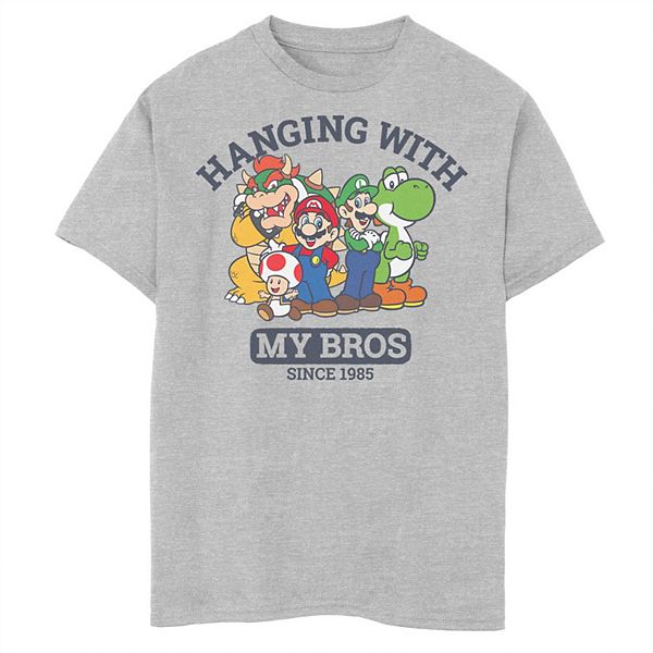 Boys Nintendo Super Mario Hanging With My Bros Since 1985 Graphic Tee