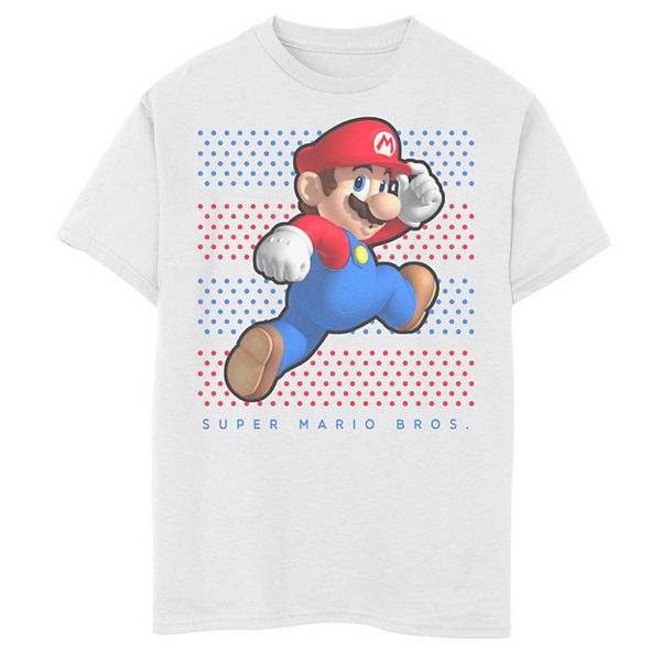 Boys Super Mario Running Polka Dots Graphic Tee