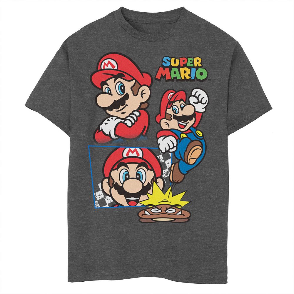 Boys Super Mario Goomba And Mario Collage Graphic Tee