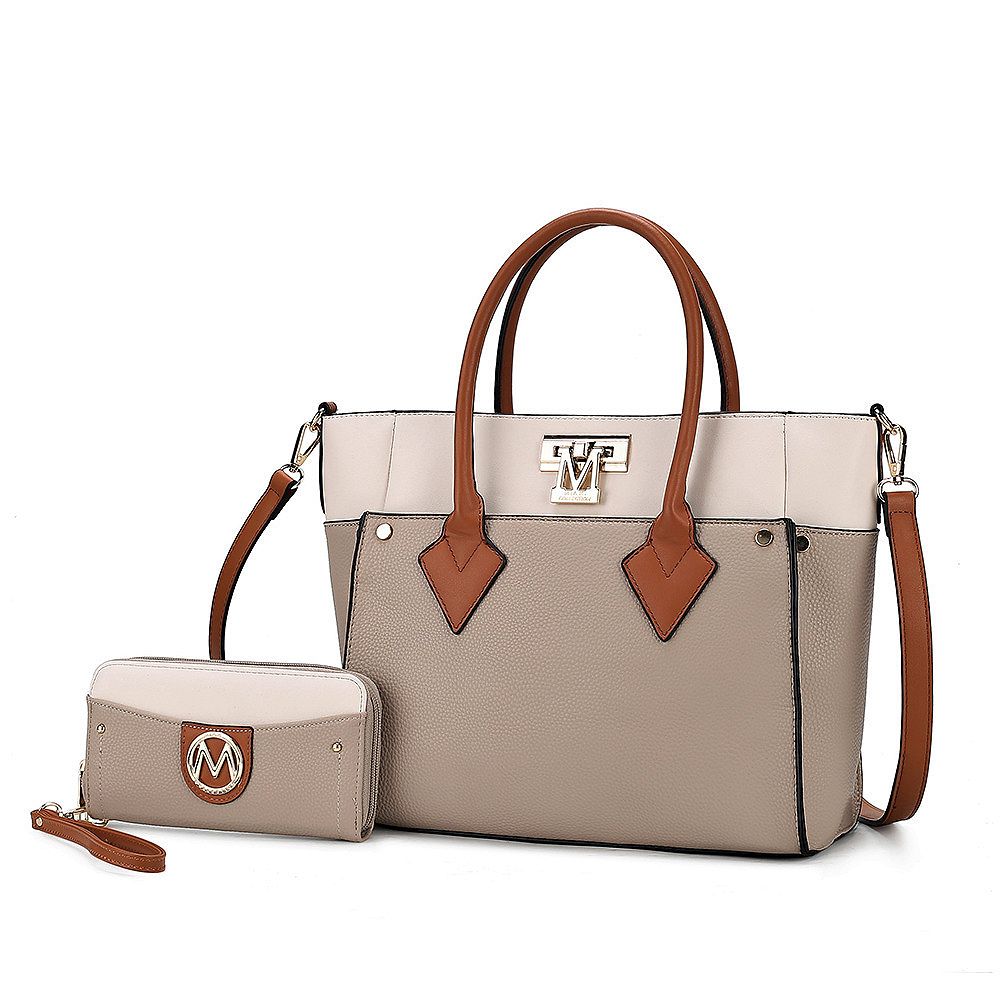 MKF Collection Brynlee Color-Block Women's Tote Handbag & Wallet by Mia K