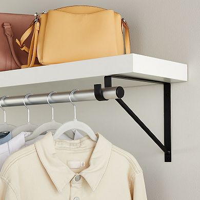 4 Pack Metal Closet Hanging Shelf Rod Bracket Holder And Support