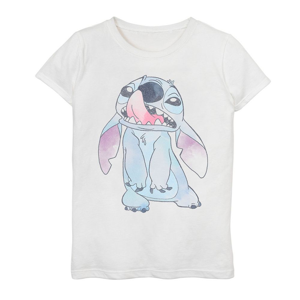 Disney's Lilo & Stitch Picking Nose Watercolor Girls 7-16 Graphic Tee