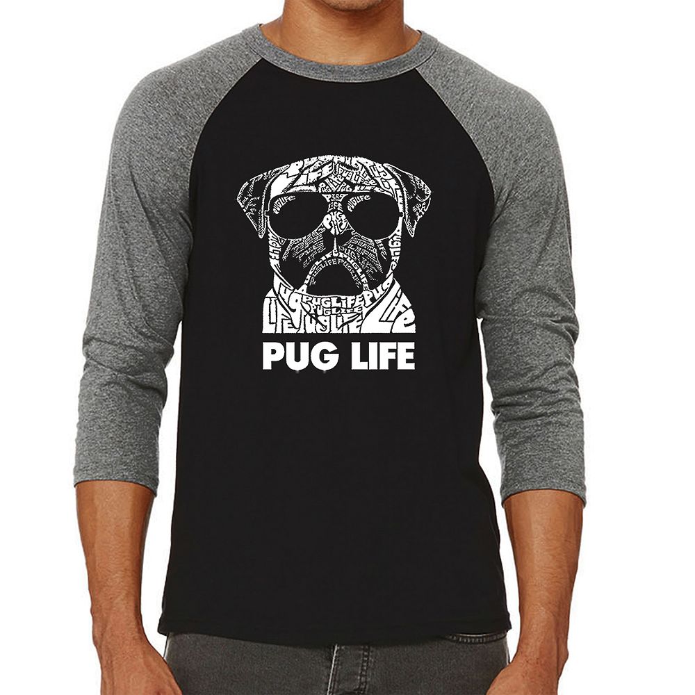 Pug Life - Men's Raglan Baseball Word Art T-shirt