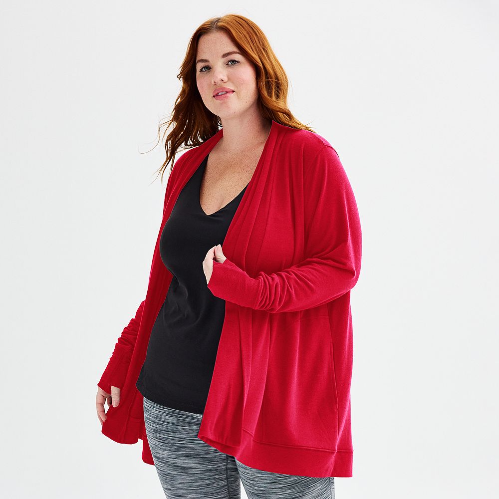 Plus Size Tek Gear® French Terry Wrap Cardigan