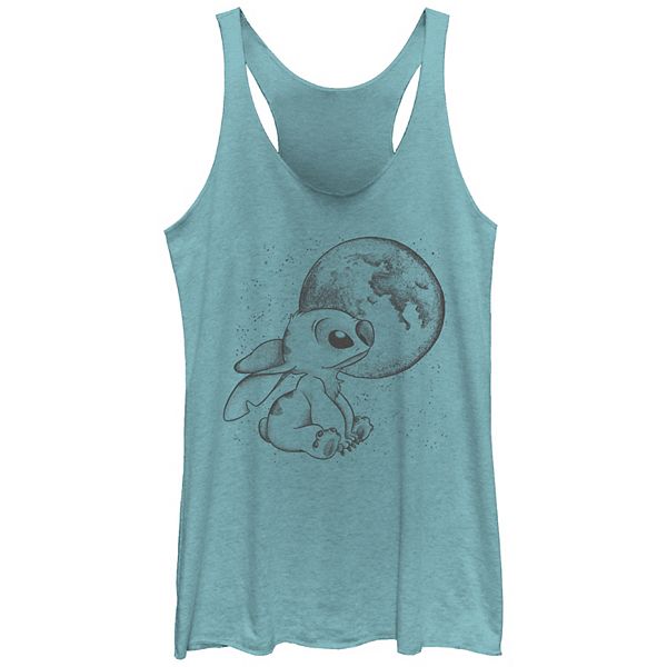 Disney's Lilo & Stitch Looking At The Moon Juniors' Tri-Blend Racerback ...