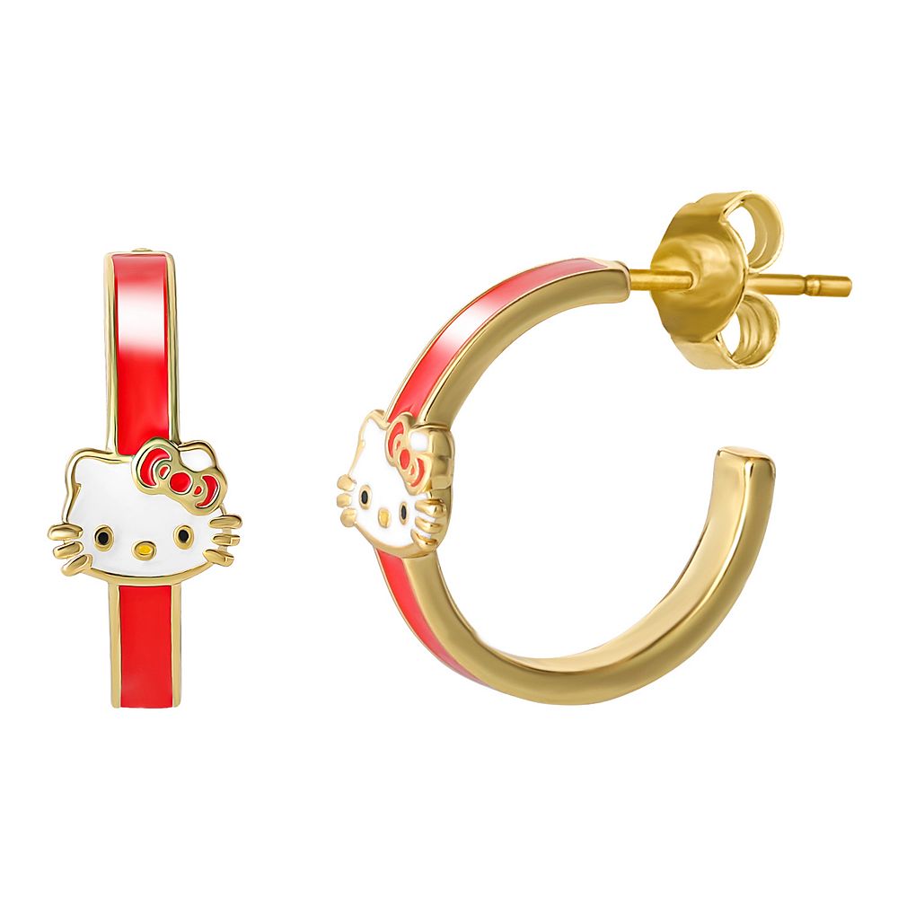 Hello Kitty Enamel Hoop Earrings