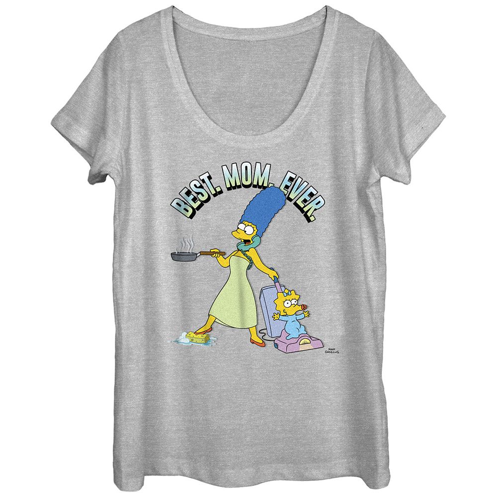 Juniors' The Simpsons Mother's Day Marge Best Mom Ever Scoopneck Tee