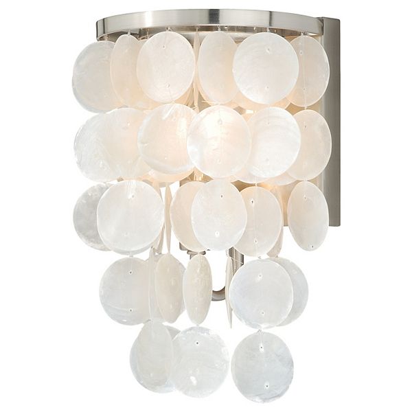 Elsa Capiz Shell Coastal Bathroom Vanity Wall Sconce Light Fixture