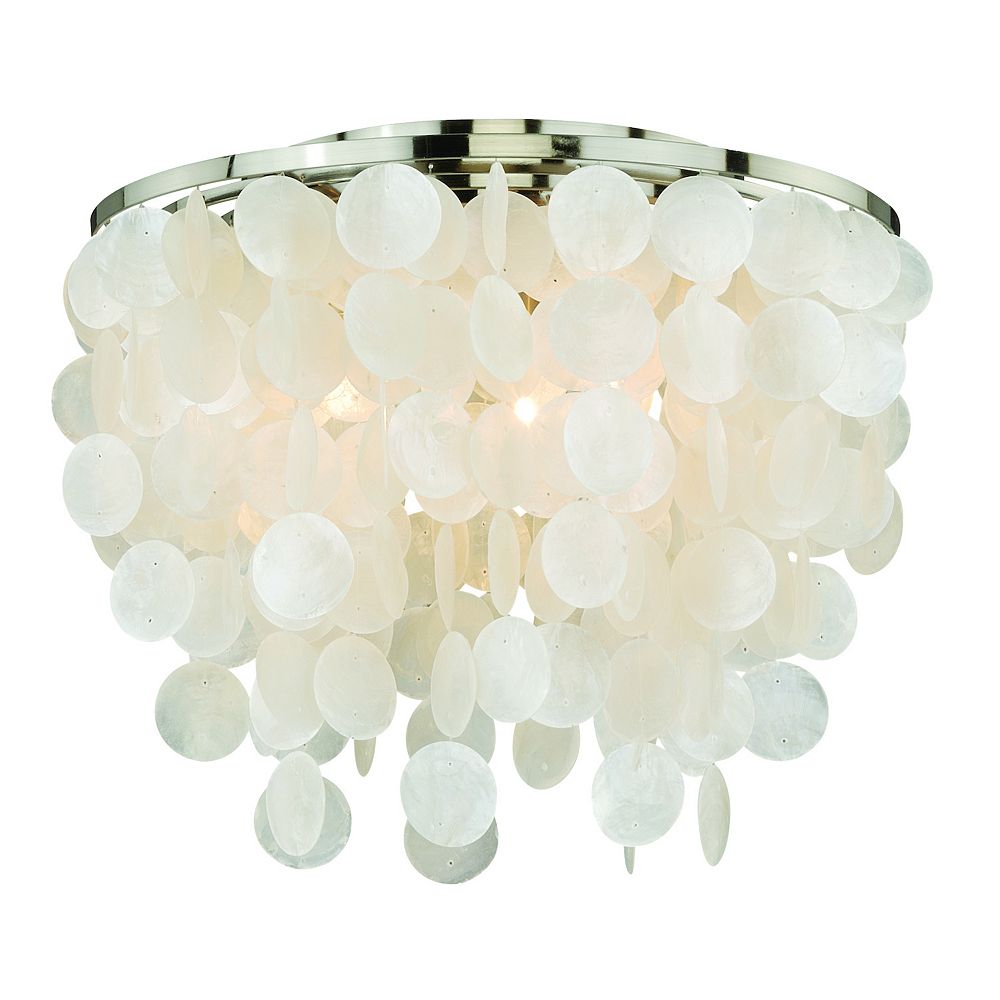 Elsa 16-in W Modern Coastal Glam Flush Mount Ceiling Light Fixture with ...