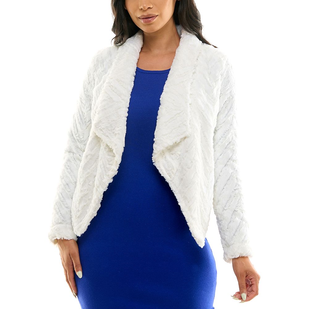 Women's Nina Leonard Waterfall Faux-Fur Jacket