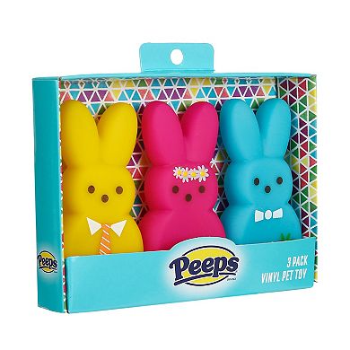 Peeps 3-Piece Dress-Up Bunnies Squeaker Pet Toy Set