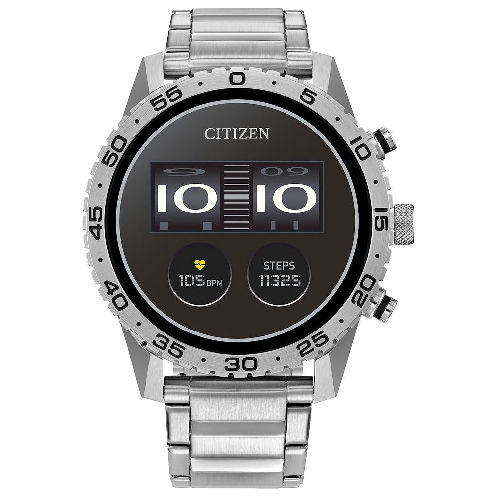 Citizen CZ Smart 45mm Stainless Steel Sport Smartwatch with Stainless ...