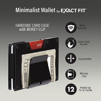 Men's Exact Fit RFID-Blocking Hardside Expandable Card Case Wallet with ...