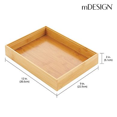 mDesign Bamboo Stackable Kitchen Drawer Organizer Bin Box Tray, 4 Pack ...