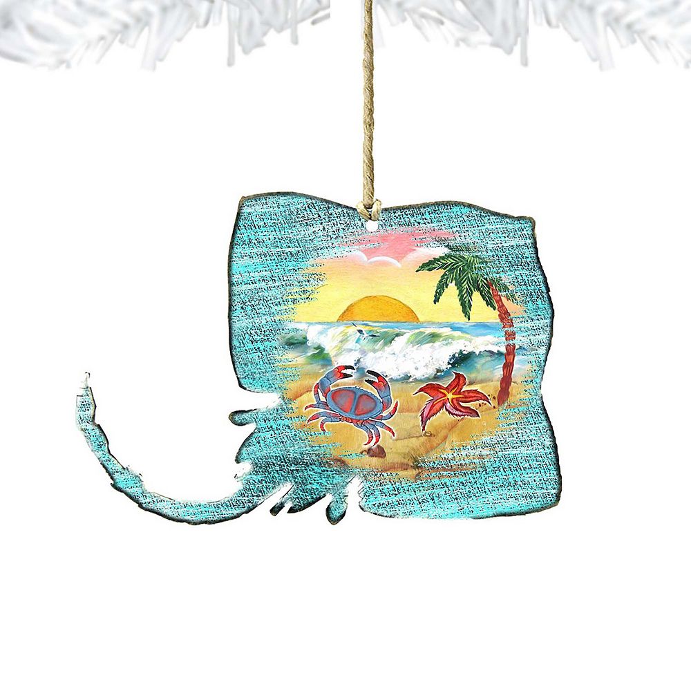 Set of 2 - Stingray Wooden Holiday Ornaments by G. DeBrekht - Coastal ...