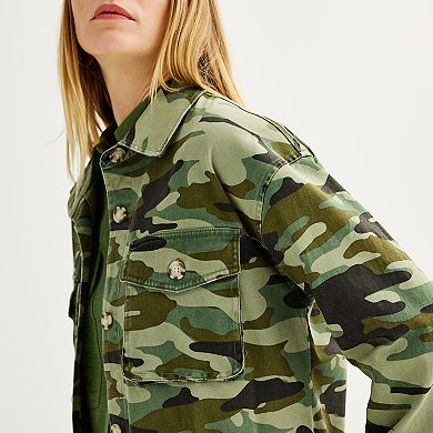 Women's INTEMPO™ Camo Print Oversized Twill Shirt Jacket