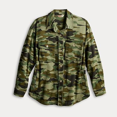 Women's INTEMPO™ Camo Print Oversized Twill Shirt Jacket