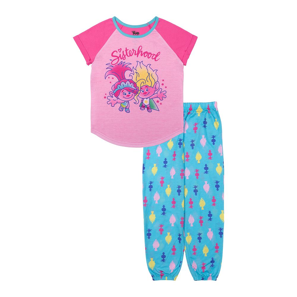 Girls 4-10 DreamWorks Trolls 3 "Sisterhood" Graphic Tee & Printed ...