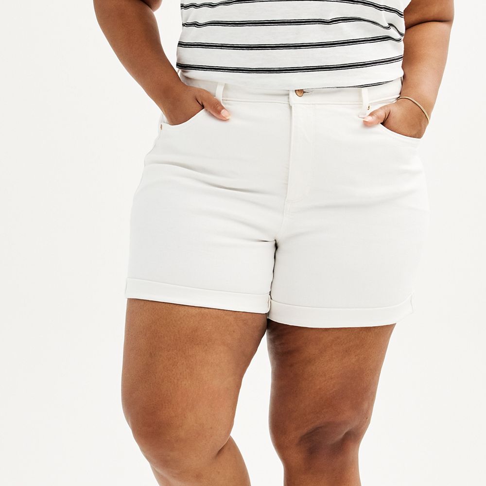 Plus Size Sonoma Goods For Life® Premium Rolled-Cuff Jean Shorts