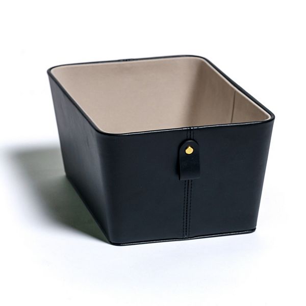 Folden Lane Faux Leather Medium Basket