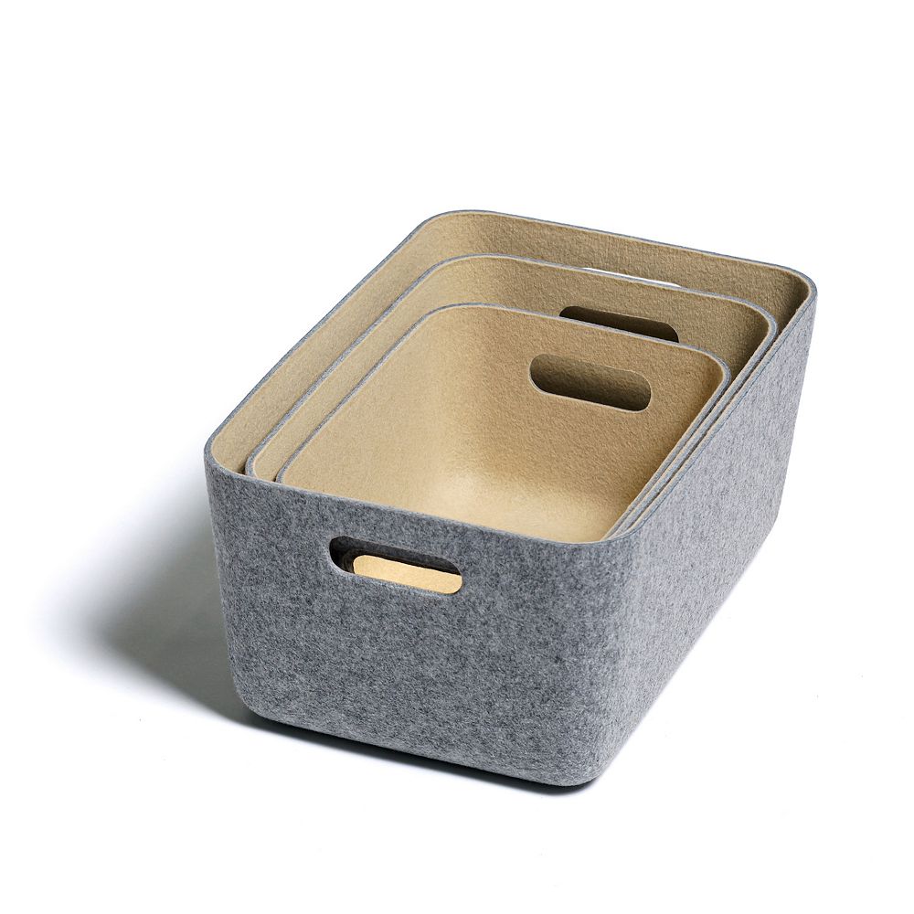 Folden Lane Molded Felt Basket - Small Light Grey