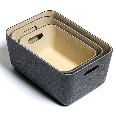 Folden Lane Molded Felt Basket - Large Dark Grey