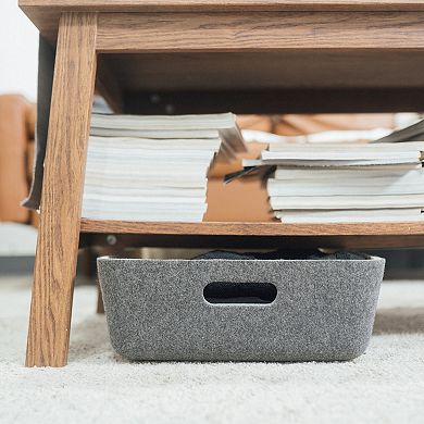 Folden Lane Lidded Felt Underbed Storage Bin - Dark Grey